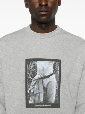 Emporio Armani Printed Cotton Sweatshirt