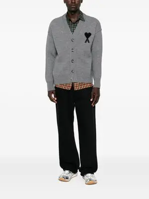 AMI Paris De Coeur Wool Cardigan