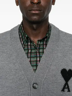 AMI Paris De Coeur Wool Cardigan