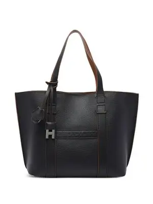 Hogan Script Small Leather Tote Bag
