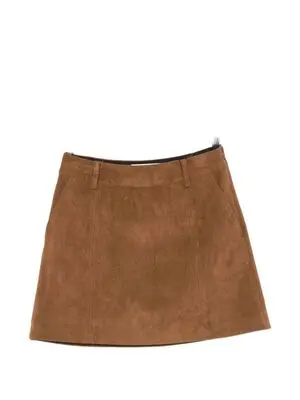 DUNST Suede Effect Mini Skirt - Brown