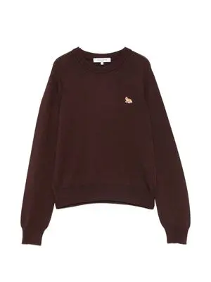 Maison Kitsuné Baby Fox Wool Crewneck Jumper - Brown