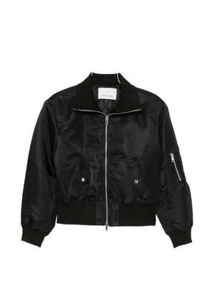 THE FRANKIE SHOP Storm Nylon Cropped Bomber Jacket - Black