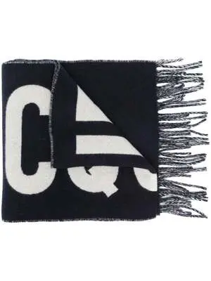 Jacquemus Logo Wool Scarf - Navy