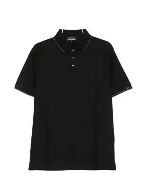 Emporio Armani Cotton Polo Shirt - Black