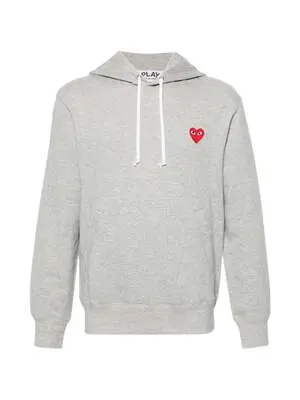 Comme Des Garçons Red Heart Cotton Hoodie - Grey