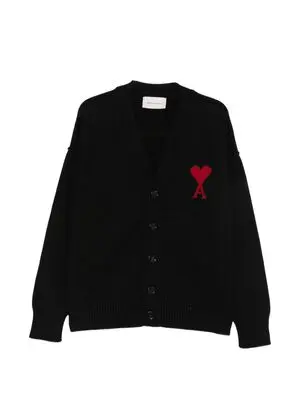 AMI Paris De Coeur Wool Cardigan