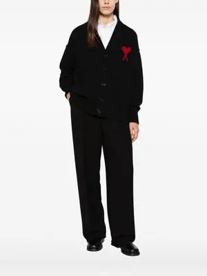 AMI Paris De Coeur Wool Cardigan
