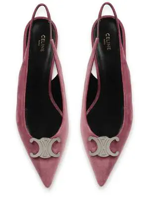 Celine Alma Triomphe Velvet Flat Slingback 05 - Multicolour
