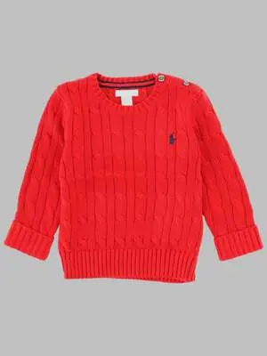 Polo Ralph Lauren Maglione Per Neonato Con Trama Intrecciata - Red