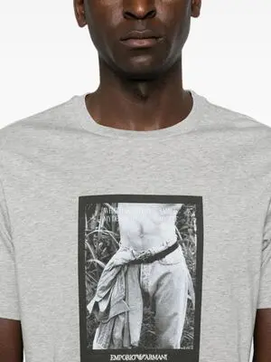 Emporio Armani Printed Cotton T Shirt