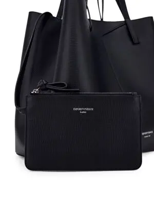 Emporio Armani Medium Leather Tote Bag