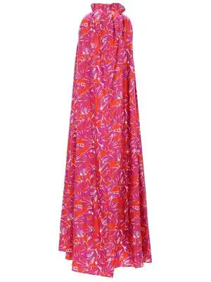 Max Mara Abito In Twill Di Seta Stampata