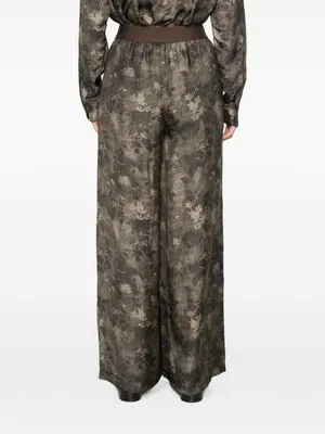 UMA WANG Pansy Printed Trousers - Green
