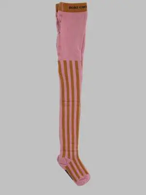 BOBO CHOSES Thin Stripse Pink Tights - Multicolour