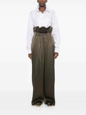 Khaite Kira Silk Trousers - Green