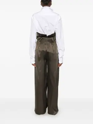 Khaite Kira Silk Trousers - Green