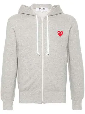 Comme Des Garçons Red Heart Cotton Hoodie - Grey