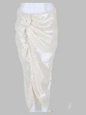 ROTATE BY BIRGER CHRISTENSEN Gonna Con Nodo E Paillettes - White
