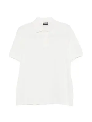 Emporio Armani Logo Cotton Polo Shirt - White
