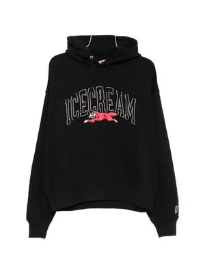 ICECREAM Logo Cotton Hoodie - Black