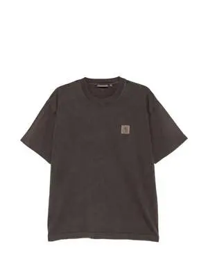 Carhartt Work In Progress Logo Cotton T Shirt - Brown