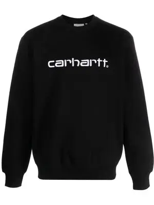 Carhartt Work In Progress Logo Cotton Sweatshirt - Black