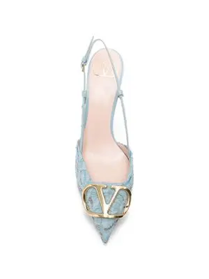 Valentino Garavani V Logo Signature Lace Pumps