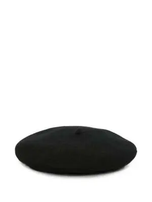 Emporio Armani Logo Wool Basque Hat - Black