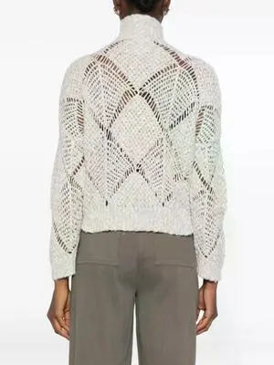 Antonelli Firenze Maira Sequin-embellished Open-knit Cardigan
