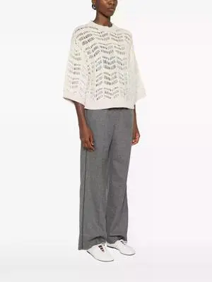 Peserico Sequin-embellished Open-knit Sweater
