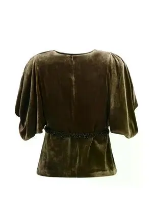 P.a.r.o.s.h Belted Velvet Blouse