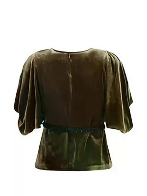 P.a.r.o.s.h Belted Velvet Blouse