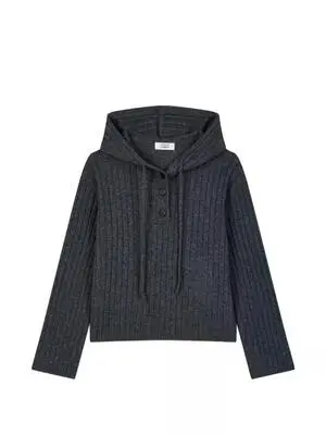 STUDIO TOMBOY Ribbed-knit Hoodie - Grey