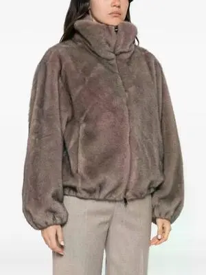 P.a.r.o.s.h Faux-fur Funnel-neck Jacket