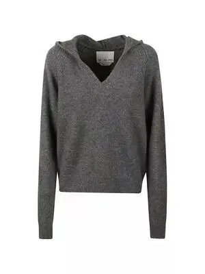 SA SU PHI Raglan-sleeve V-neck Sweater - Grey