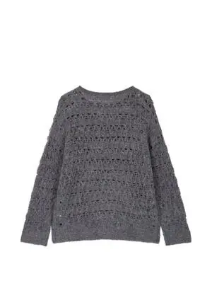 STUDIO TOMBOY Fishnet-knit Sweater - Grey