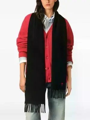AMI Paris Wool Scarf With De Coeur