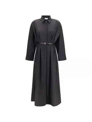 P.a.r.o.s.h Belted Pleated-waist Dress