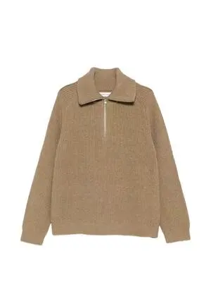 Samsøe Samsøe Sarick Ribbed-knit Quarter-zip Sweater - Grey