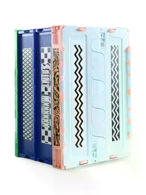 SAINT MXXXXXX Graphic-print Collapsible Storage Crate - Blue