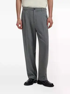 OLAF Pleated Straight-leg Trousers - Grey