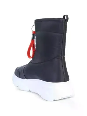 F_WD Logo-print Front-zip Boots - Black