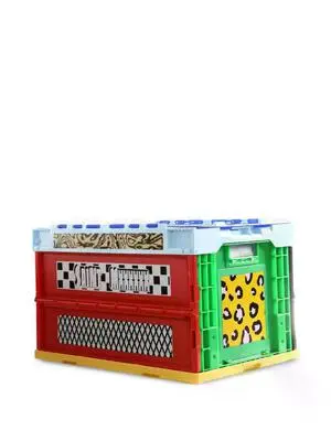 SAINT MXXXXXX Logo-print Panelled Storage Crate - Red