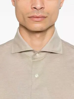 PROFUOMO Diagonal-stripe Spread-collar Shirt