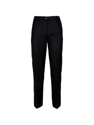 VIA MASINI 80 Turned-up Cuff Tailored Trousers - Black