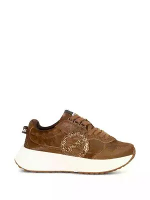 NO NAME Carter Glitter-logo Calf Hair Sneakers - Brown