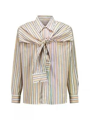 CHARLES JEFFREY Hold Me Striped Cotton Shirt - Neutrals