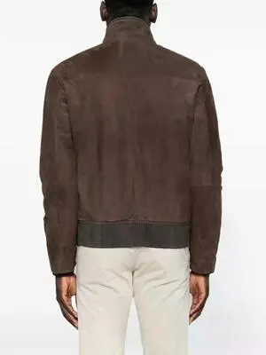 Corneliani Shearling-collar Suede Jacket