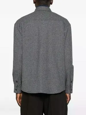 Drole De Monsieur Houndstooth-pattern Zip-up Shirt